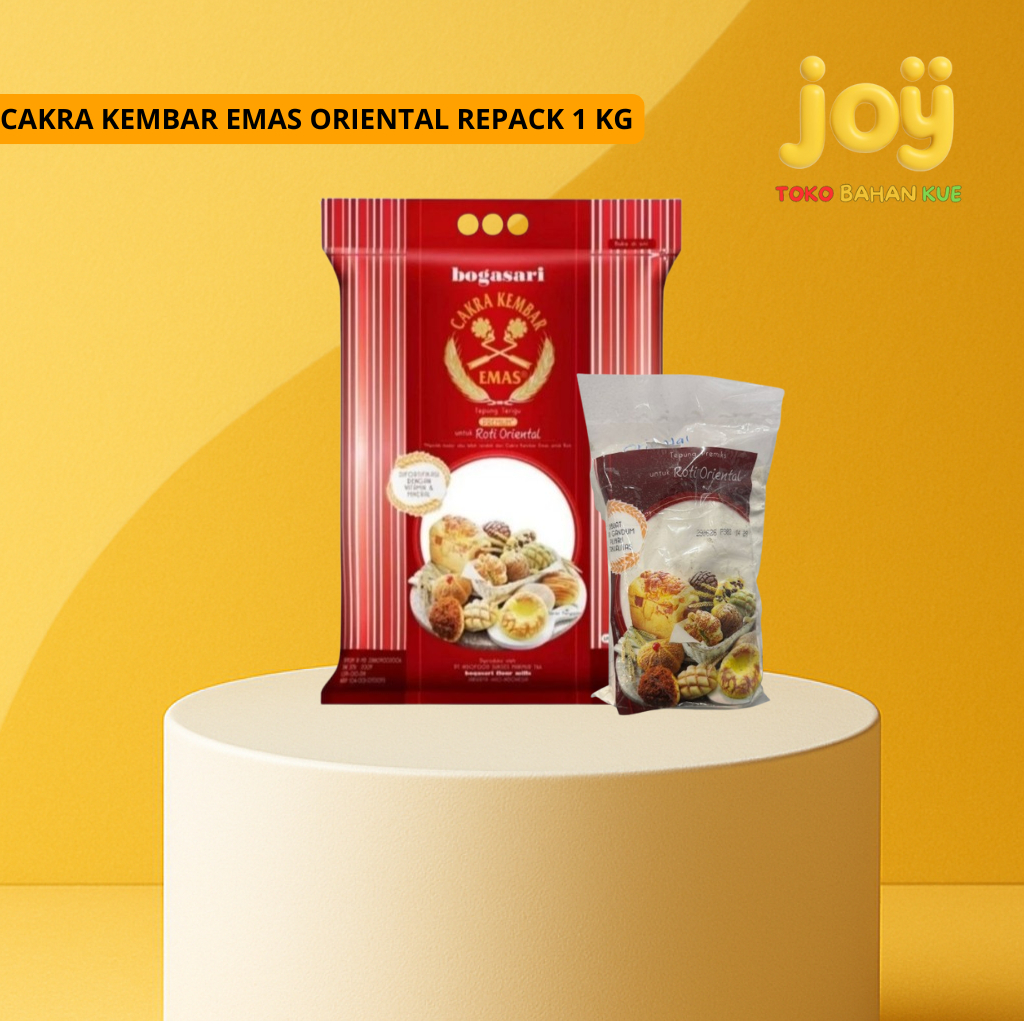 Jual BOGASARI TEPUNG CAKRA KEMBAR EMAS ORIENTAL REPACK 1 KG | Shopee ...