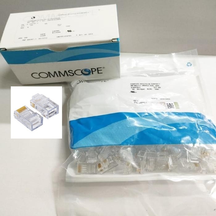 Jual RJ45 COMMSCOPE Connector RJ45 Cat6 Konektor Kabel Lan Isi 100pcs ...