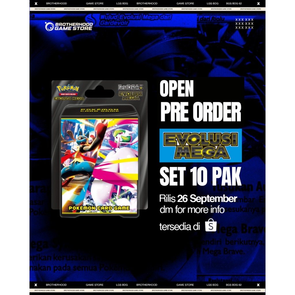 Jual Set 10 Pak Plus Evolusi Mega Pokemon TCG INDONESIA Rilis tanggal ...