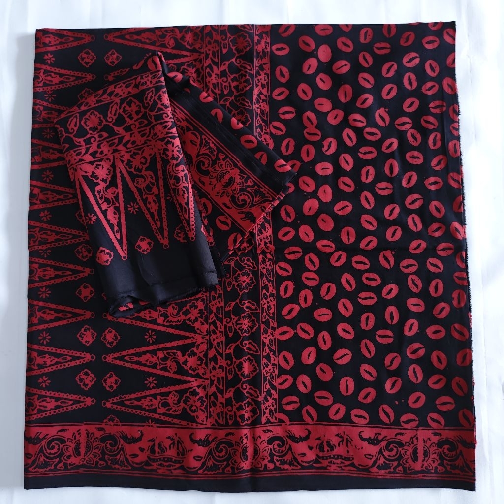 Jual Set sarung selendang batik jambi merah hitam Kopi full kain ...