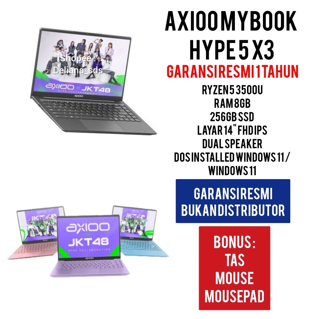 Jual Laptop Axioo Mybook Hype 5 X3 Ryzen 5 3500U 8GB/256GB SSD 14" FHD ...