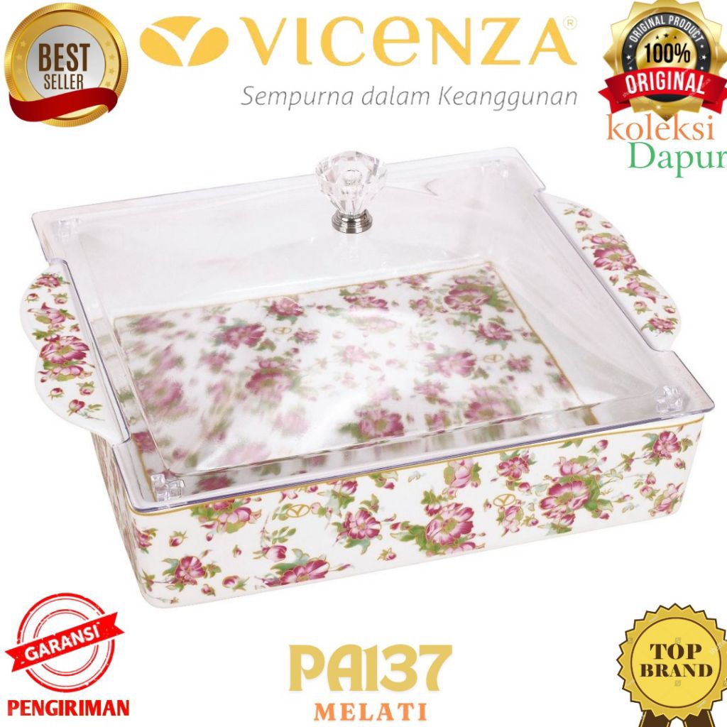 Jual Tempat Kue Vicenza Pa137 Melati, wadah saji makanan persegi ...