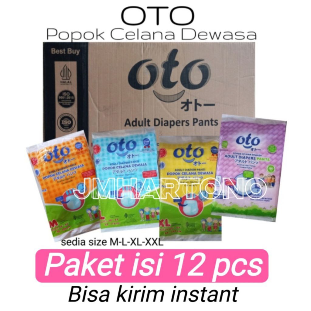 Jual (12 PCS) OTO Popok Celana Dewasa Size M/ L/XL ( Paket isi 12 pcs /1 lusin) Popok Adult ...