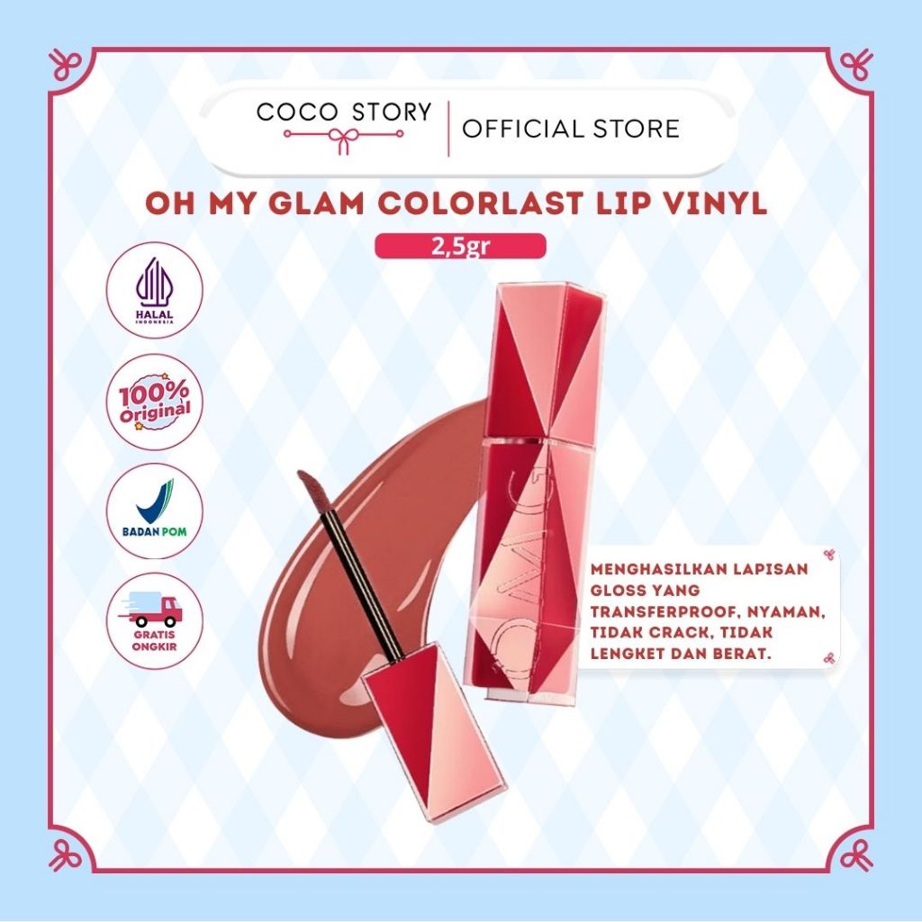 Jual OMG OH MY GLAM Colorlast Lip Vinyl 2.5 g Transferproof Gloss ...