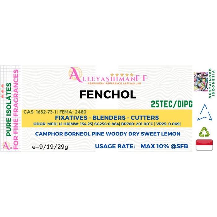 Jual AleeyashimanFF-FNL32 – Fenchol: Pure Isolate and/or Aroma Chemical ...