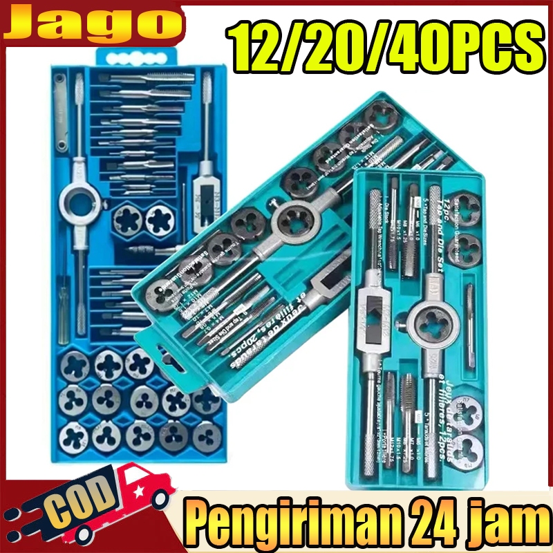 Jual 12 Pcs/20 Pcs / 40 Pcs Alat Snai dan Tap Ulir Baut Die Kualitas ...