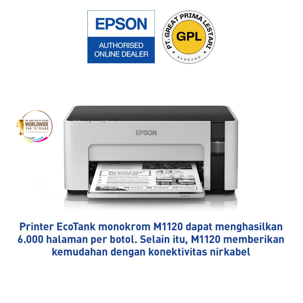 Jual Printer Epson EcoTank Monochrome M1120 M 1120 M-1120 Wi-Fi Ink ...