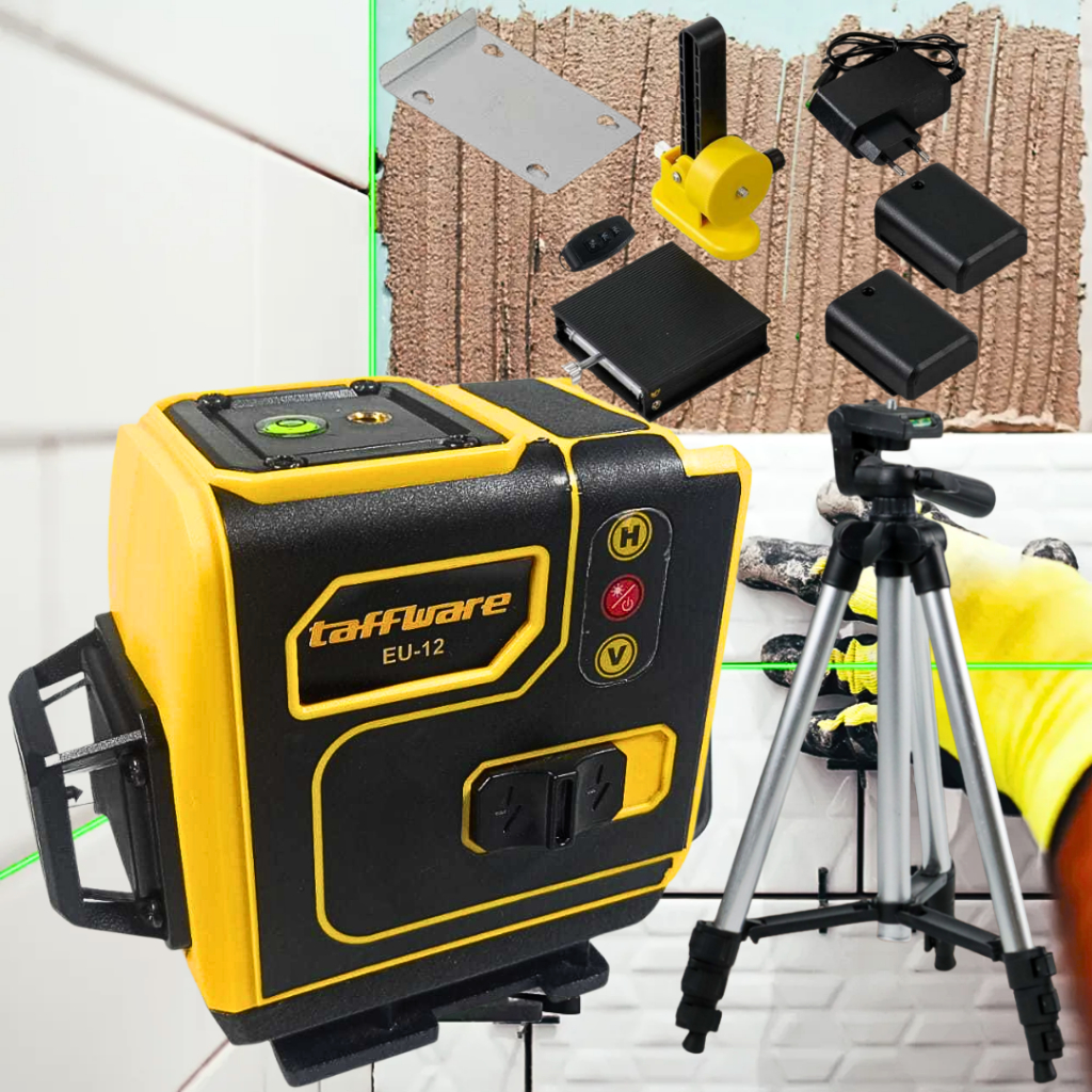 Jual MALL Taffware Laser Level 4D 12 Line komplit bonus 2 baterai ...