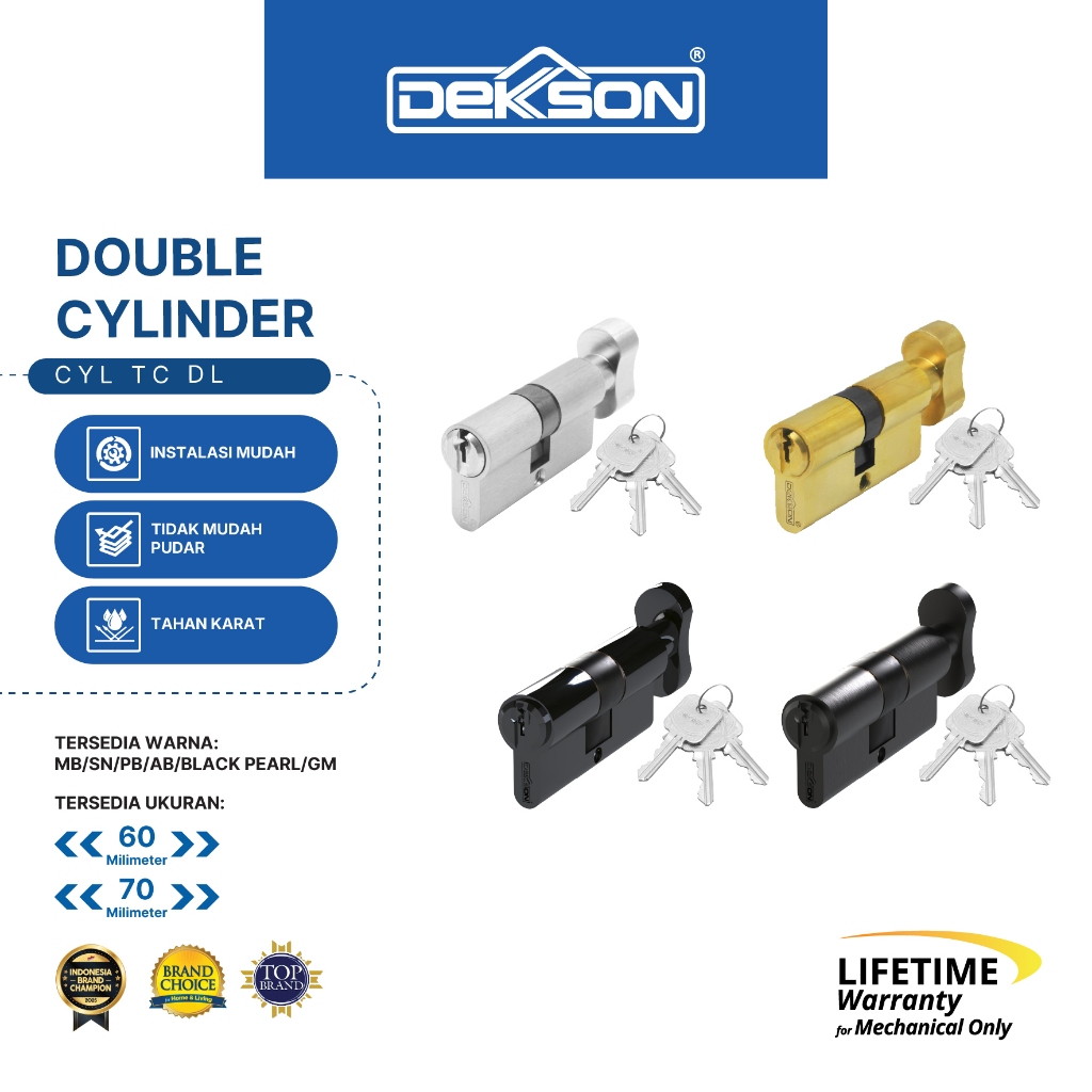 Jual DEKKSON Cylinder Thumbtum Silinder Knob TC DL Brass | Shopee Indonesia