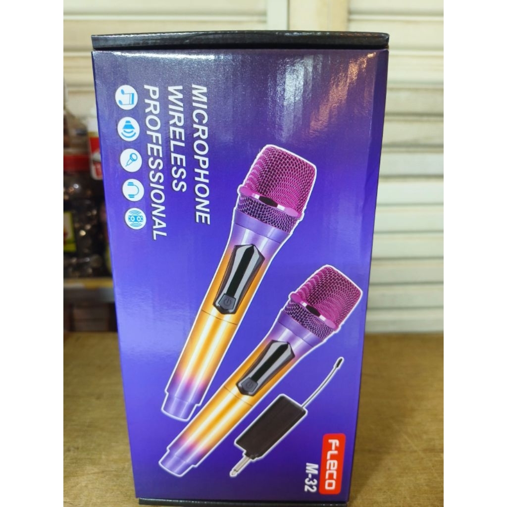 Jual COD FLECO M-32 Mic Profesional Wireless Microphone mic tanpa kabel ...