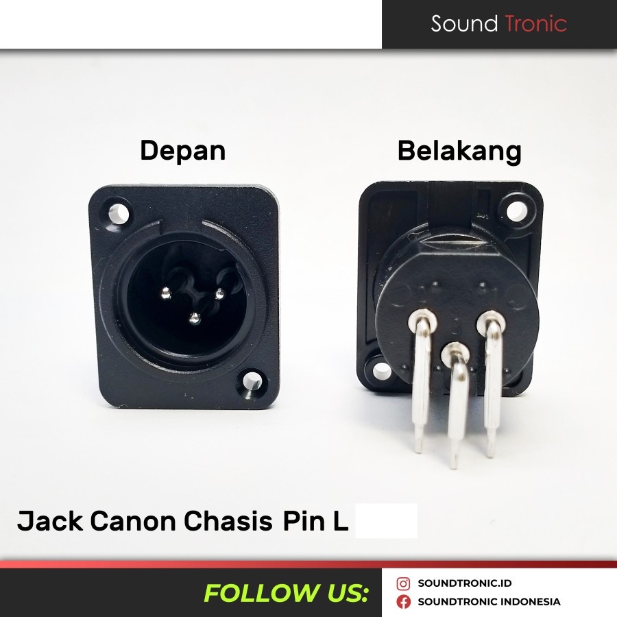 Jual Jack Socket Chasis Canon XLR - Chasis Canon XLR Male Female ...