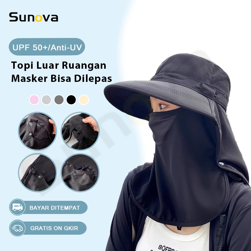 Jual Sunova Topi Pancing Fishing Hat Anti UV Dengan Masker Pelindung ...