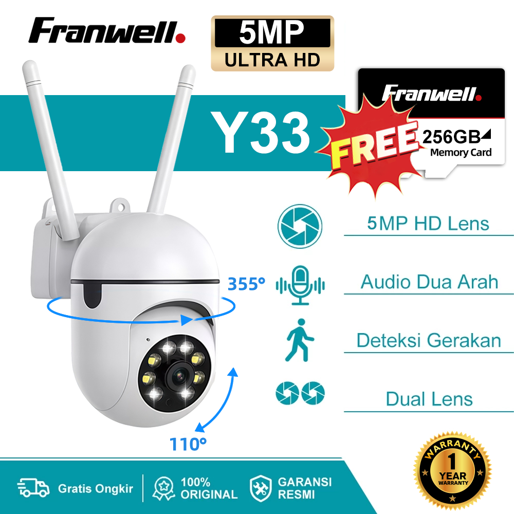 Jual CCTV V380 Pro Y33 cctv wifi jarak jauh lewat hp Night Vision Rumah ...