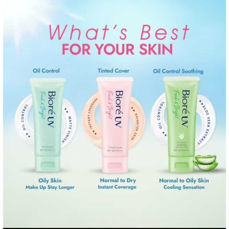 Jual BIORE Fresh & Bright UV SPF 50 PA+++ - Oil Control Matte | Instant ...