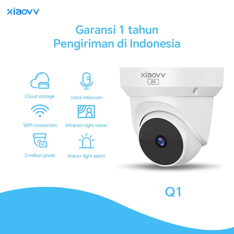 Jual XIAOVV-Q1 CCTV Kamera 3MP Full HD Cerdas Keamanan PTZ Remote Real ...