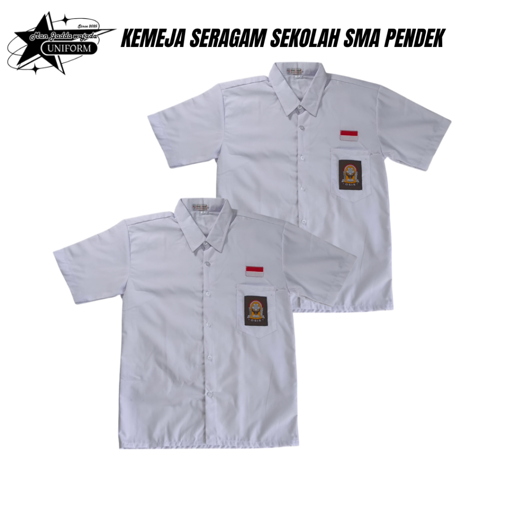Jual Baju SMA SMK Putih Lengan Pendek Seragam Sekolah Kemeja SMA SMK ...