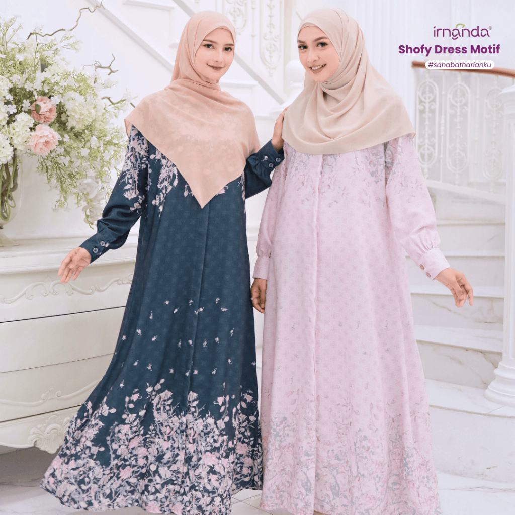 Jual PROMO Irnanda Gamis Motif Shofy Dress Terbaru Wanita Syari Simple ...