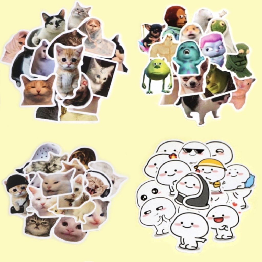 Jual [isi 15 pcs] sticker meme kucing / cat meme / sticker kucing ...