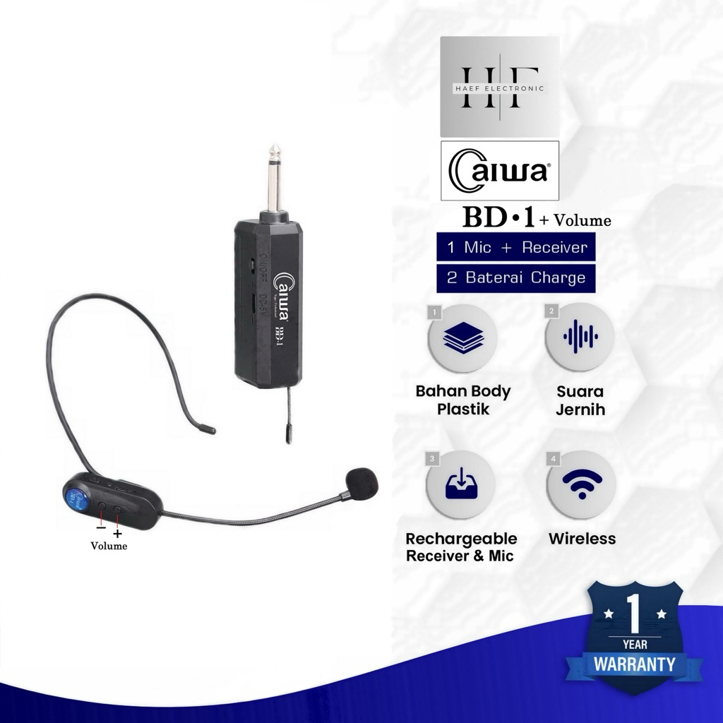 Jual Mic Bando Wireless CAIWA BD-1 Mic Headset Jangkauan Luas ...