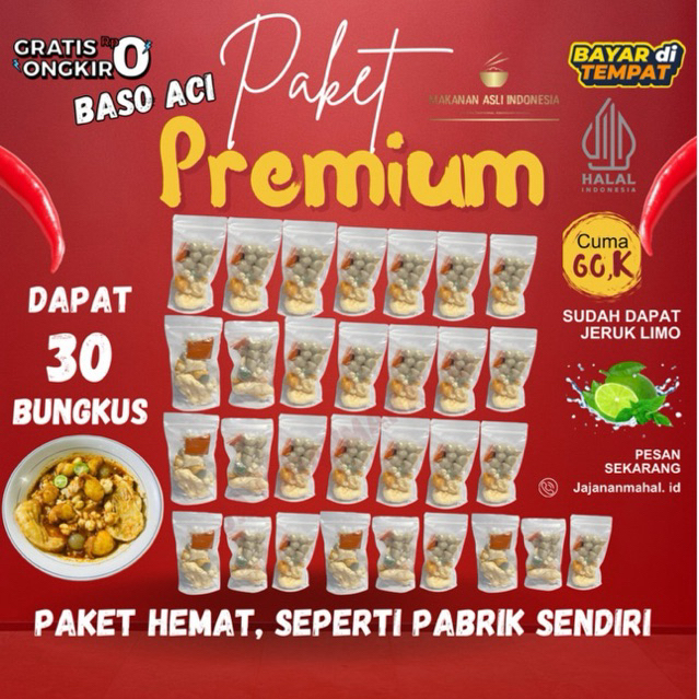Jual Baso Aci 30 bungkus hemat / bakso aci Original Kuah Pedas instan ...
