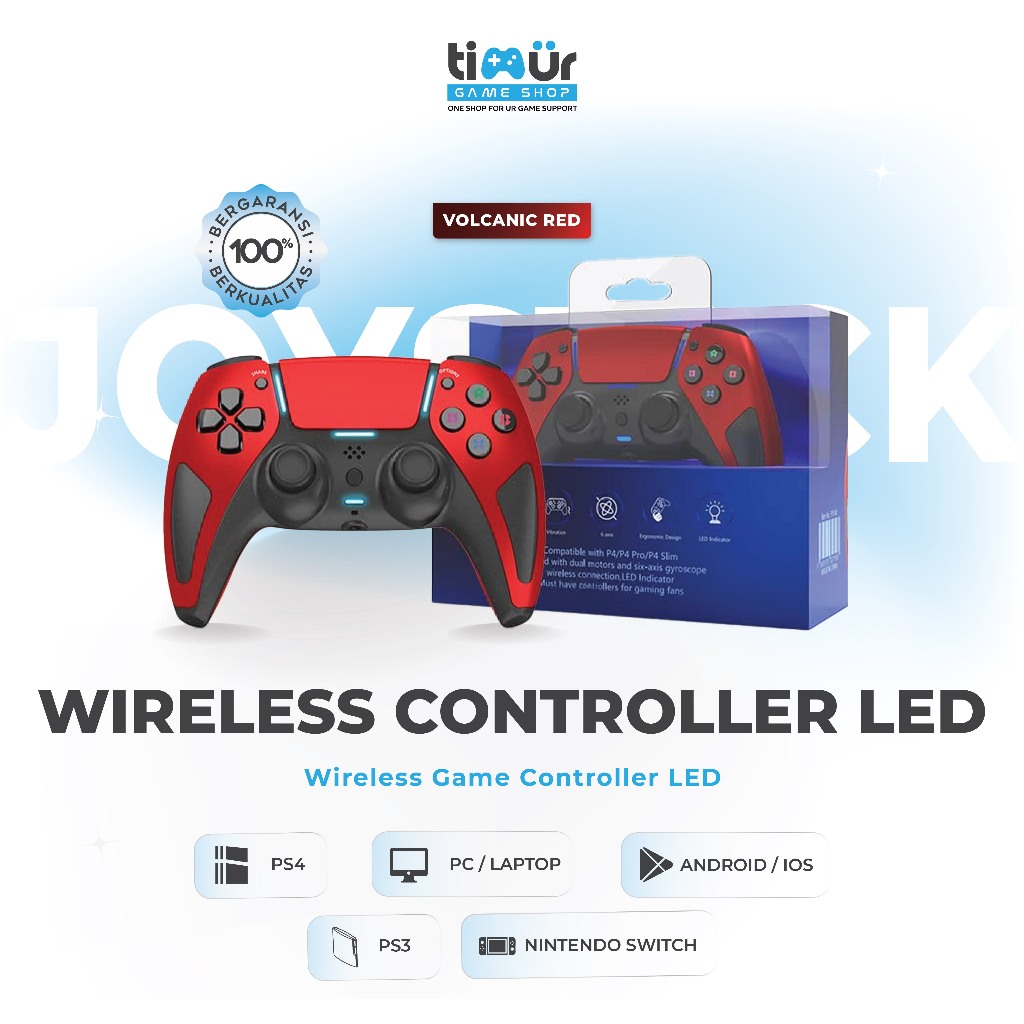 Jual Stick Stik Wireless Joystick Game Controller With LED Nintendo Switch PC Laptop Android PS3 ...