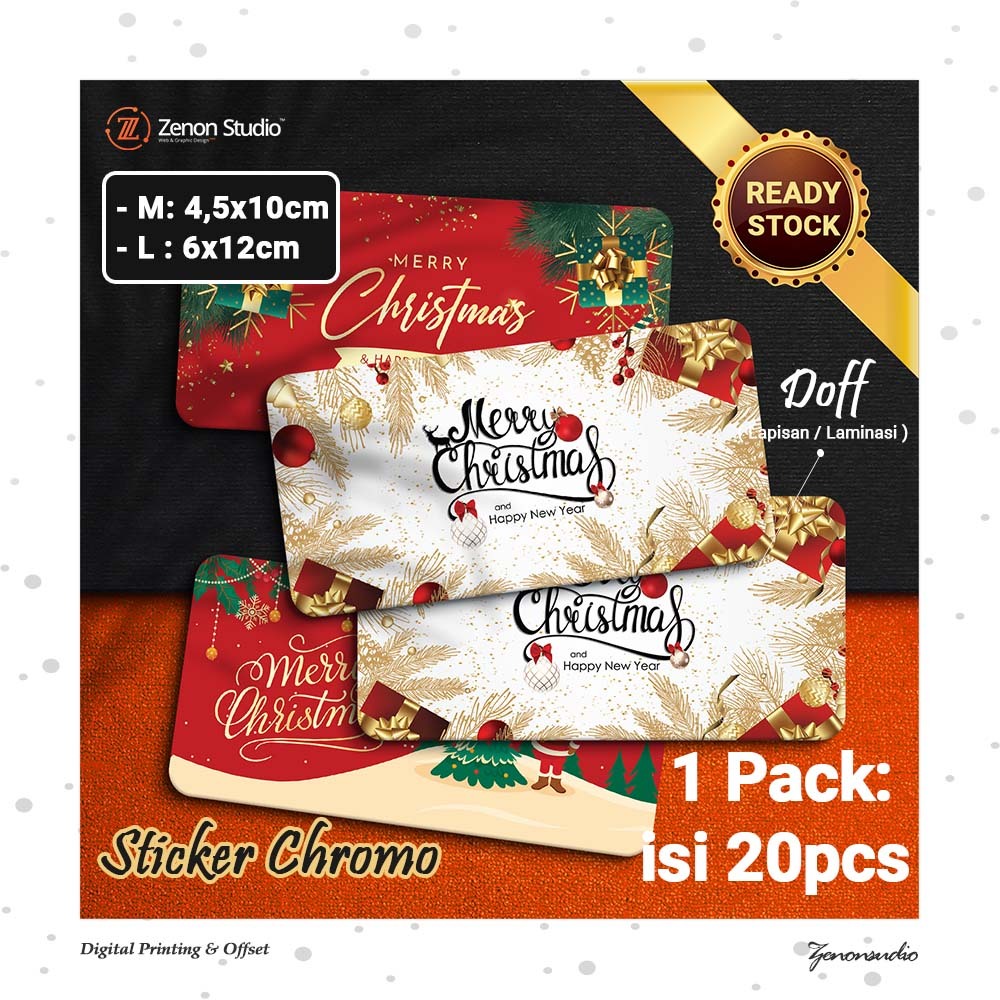 Jual [20pcs] Stiker Label Natal Christmas | Sticker Xmas Toples Kue ...