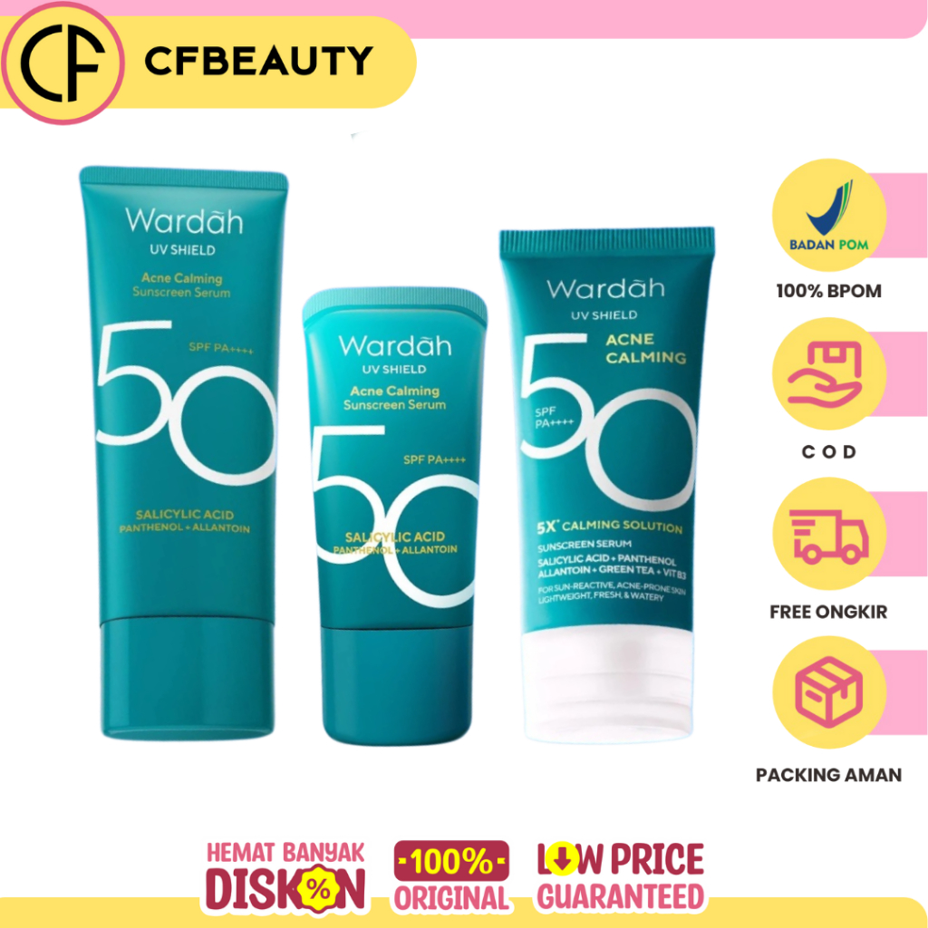 Jual WARDAH UV Shield Acne Calming Sunscreen Serum SPF 50 PA++++ 25ml 40 ml 100ml - Sunscreen ...