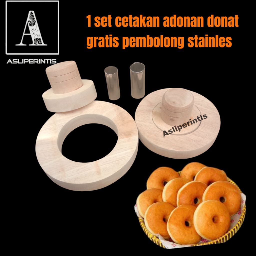 Jual 1 SET CETAKAN ADONAN DONAT 3 in 1 PEGANGAN PENDEK | Shopee Indonesia