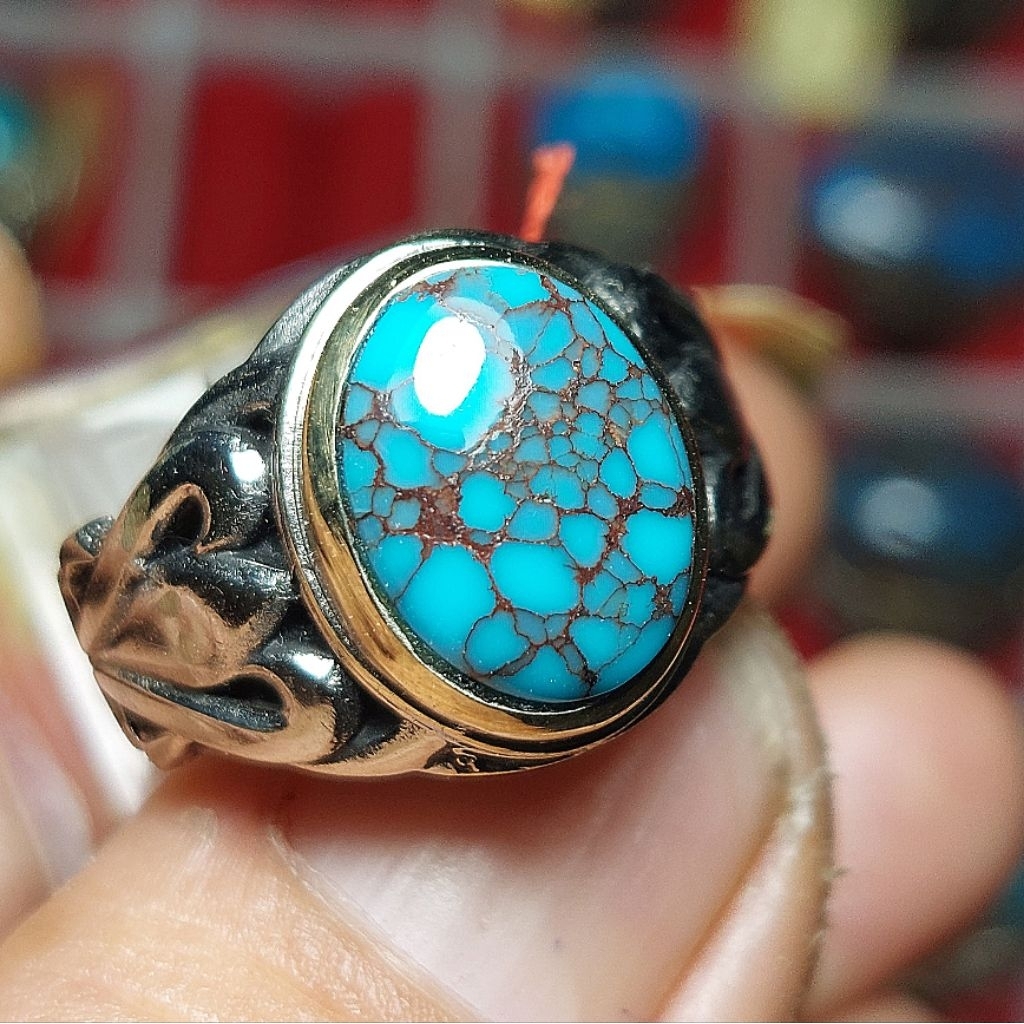 Jual Pirus MESIR Natural fancy blue spider web jala rapih 12×9×4 mm ...