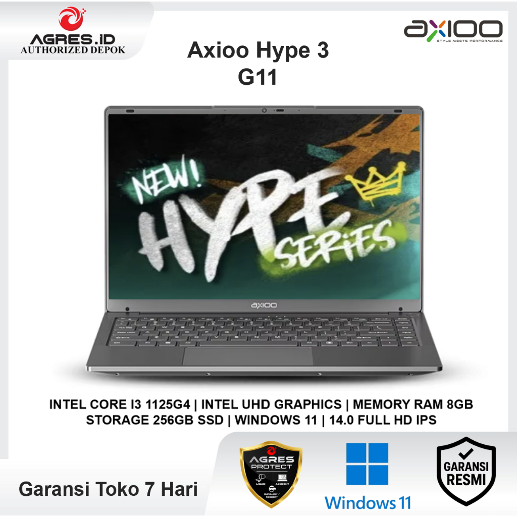 Jual Laptop Axioo Hype 3 G11 Intel Core I3 1125G4 8GB 256GB Win 11 14.0 ...