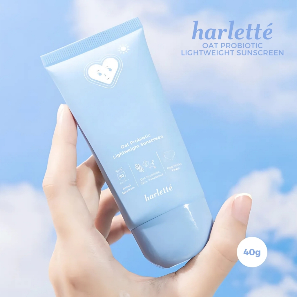 Jual Harlette Oat Probiotic Sunscreen Lightweight SPF 50 PA++++ 40g ...