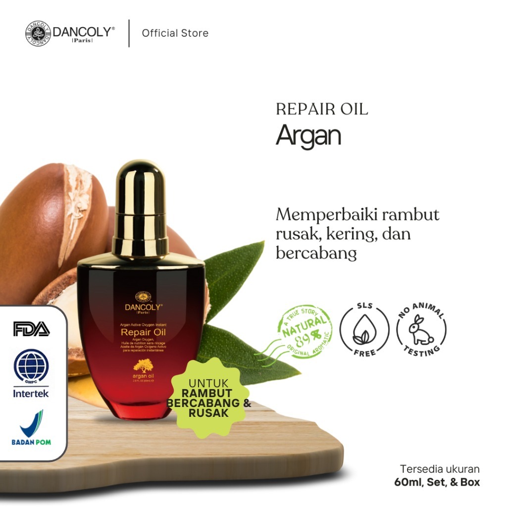 Jual (ORIGINAL) Dancoly Argan Hair Repair Oil 60ml - Melindungi ...