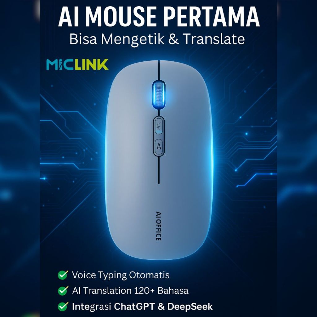 Jual MICLINK M108 Mouse AI Pintar Bisa Mengetik Translate Silent Click ...