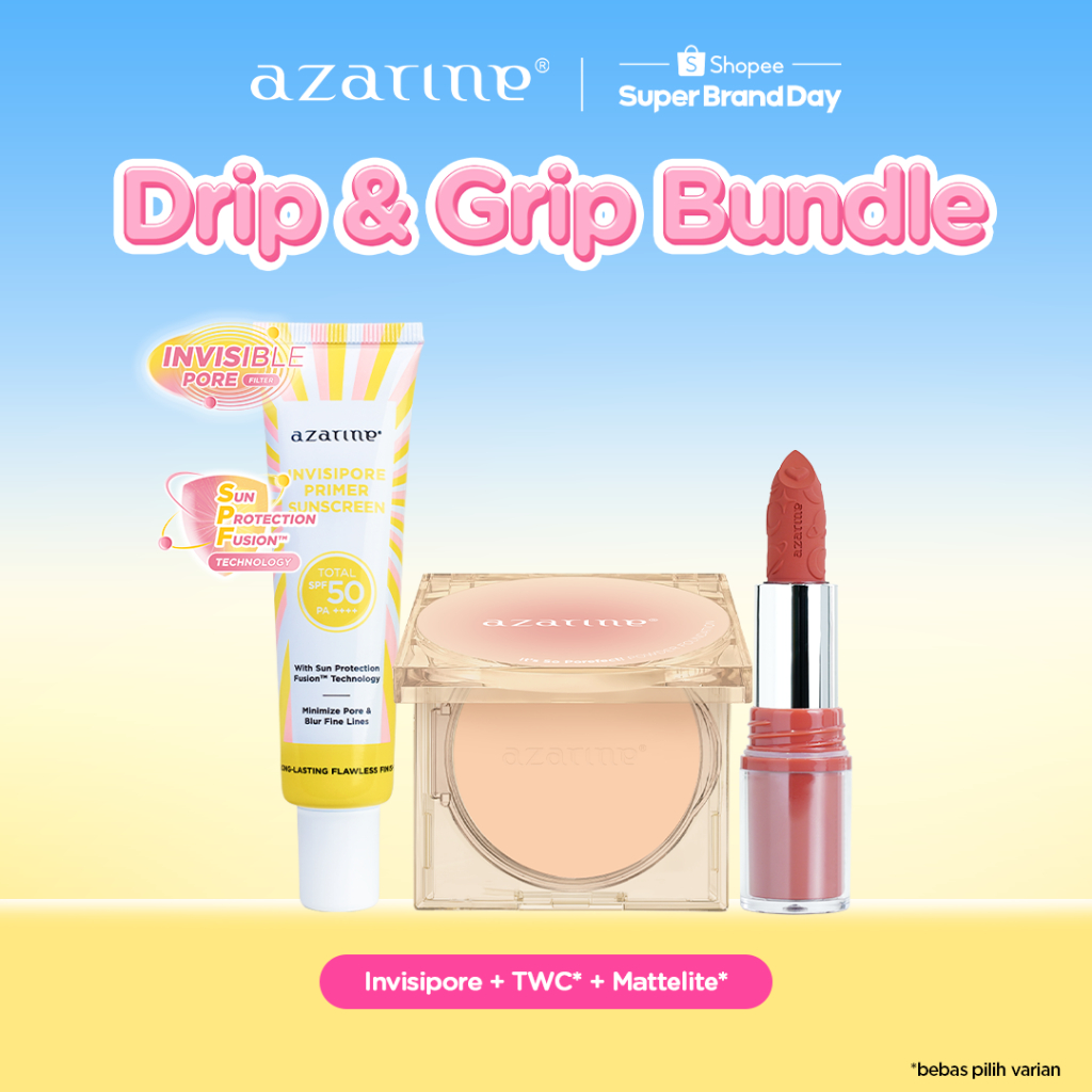 Jual [BUY 3 GET 4] Azarine Drip & Grip Bundle [3 PCS] Invisipore Primer ...