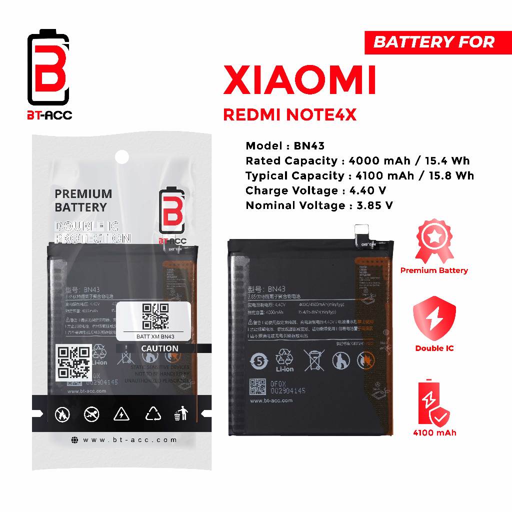 Jual BT-ACC Battery Baterai Batre For Xiaomi Redmi Note 4x / BN43/ BN38 ...