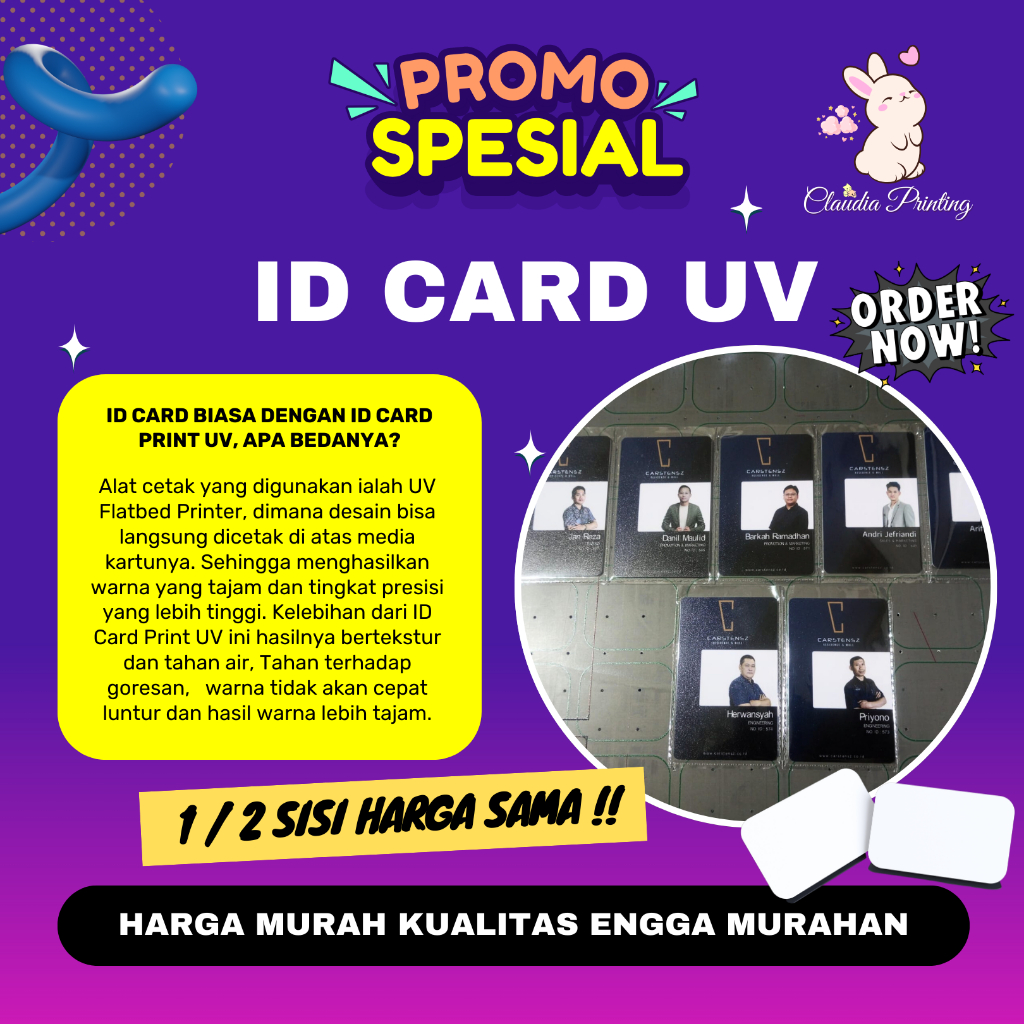 Jual Cetak ID Card PVC Print UV Full Color | CMYK | Shopee Indonesia