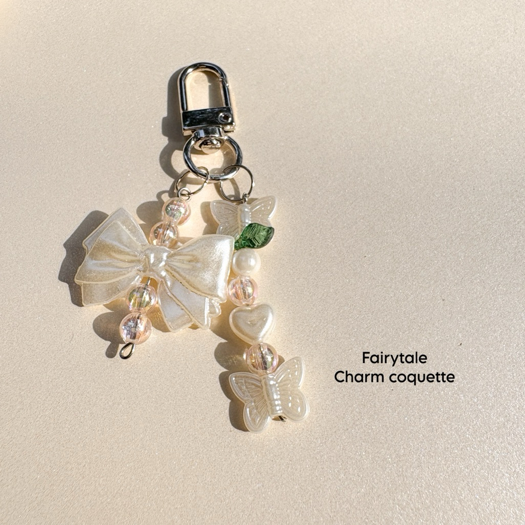 Jual gantungan kunci pita bw coquette | bag charm estetik kekinian lucu ...