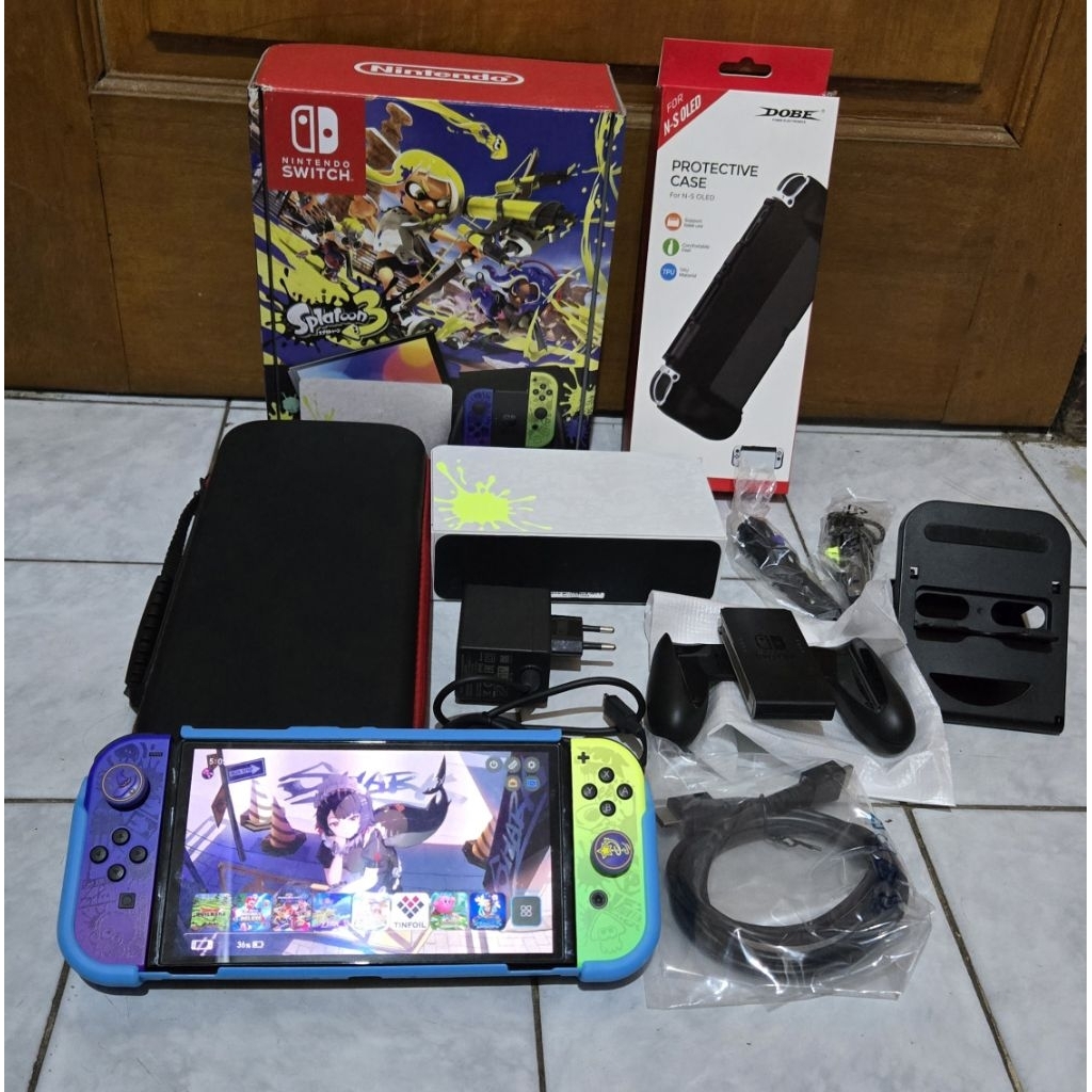 Jual Nintendo Switch Oled Splatoon Edition DUALBOOT CFW/OFW 256 GB ...