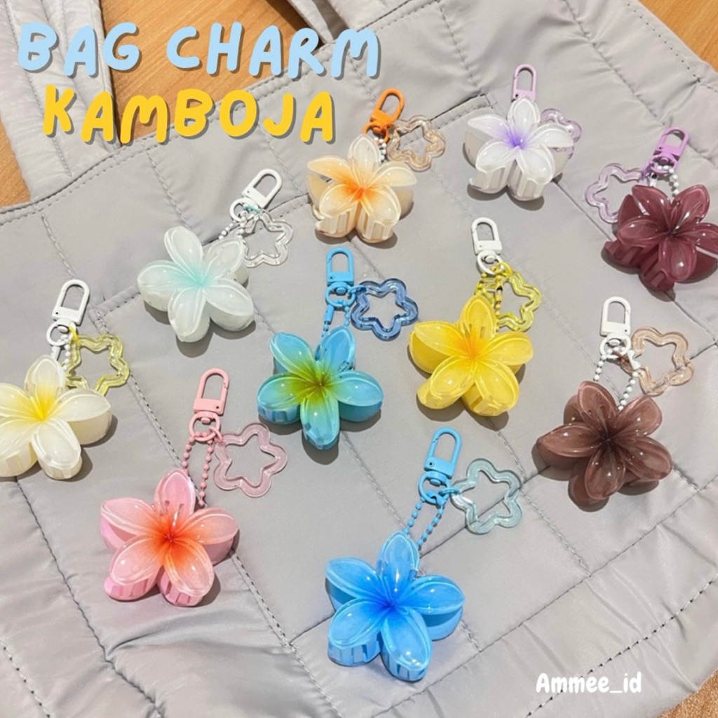 Jual Kamboja Bag Charm / Keychain Jedai Kamboja / Gantunga Kunci Bunga ...
