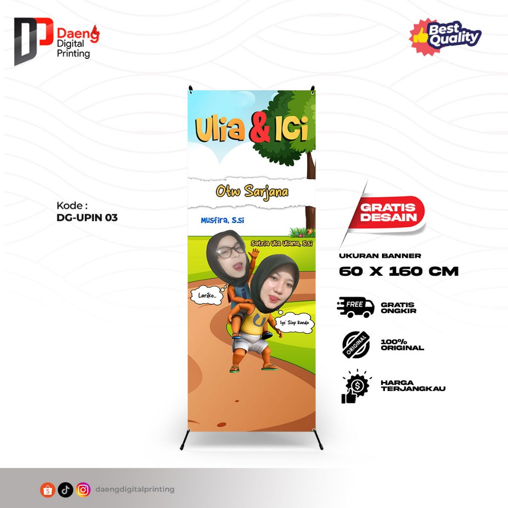 Jual X-Banner Wisuda 60x160cm Gratis Design Custom | Shopee Indonesia