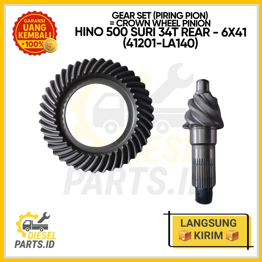 Jual Gear Set Piring Pion Hino 500 Rear Suri 34T 6x41 – Crown Wheel ...