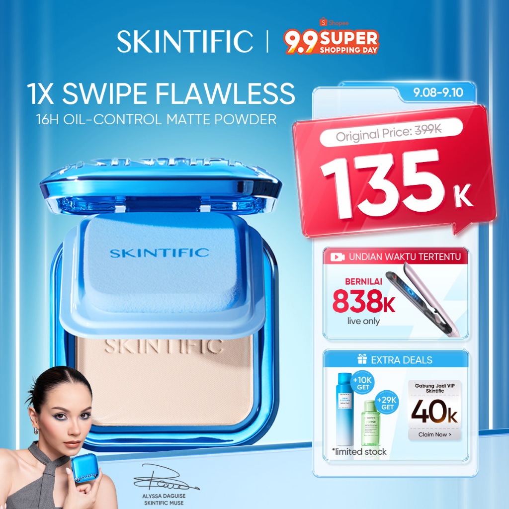 Jual SKINTIFIC - Ultra Cover Powder Foundation 9g | Two Way Cake ...