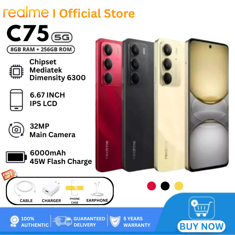 Jual Realme C75 (garansi 5 tahun) | 8+256GB | Tahan debu dan air IP66 ...