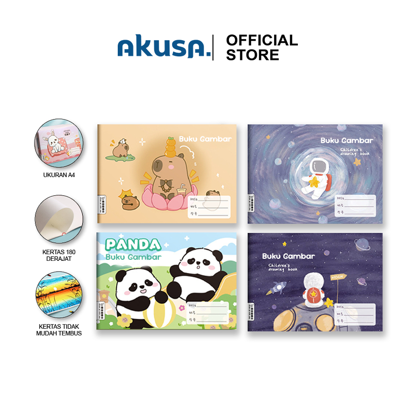 Jual AKUSA Buku Gambar A4 Drawing Book Anak Sekolah Menggambar Mewarnai ...
