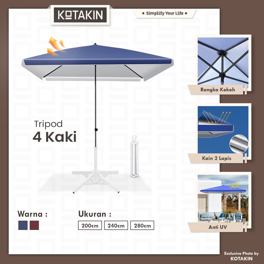 Jual KOTAKIN Payung Tenda Jualan Dan Kaki Tripod Besar Jumbo Outdoor ...