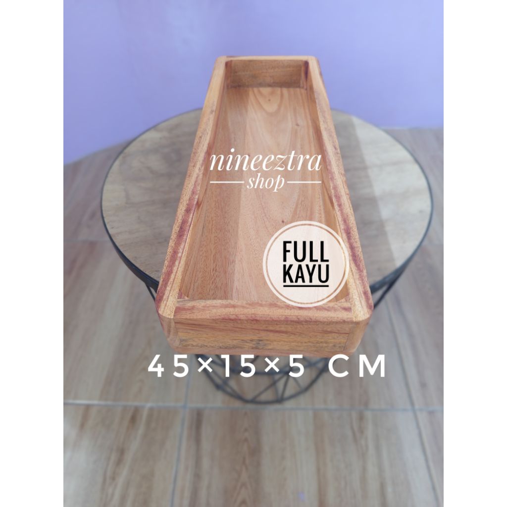 Jual baki kayu mahoni ukuran 45×15×5 cm full kayu nampan kayu mahoni ...