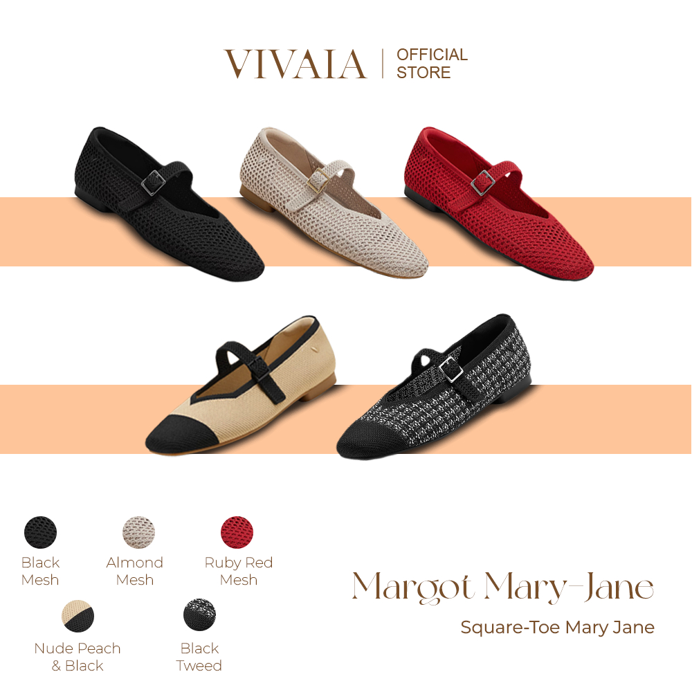Jual VIVAIA Sepatu Wanita Square-Toe Mary-Jane (Margot Mary-Jane ...