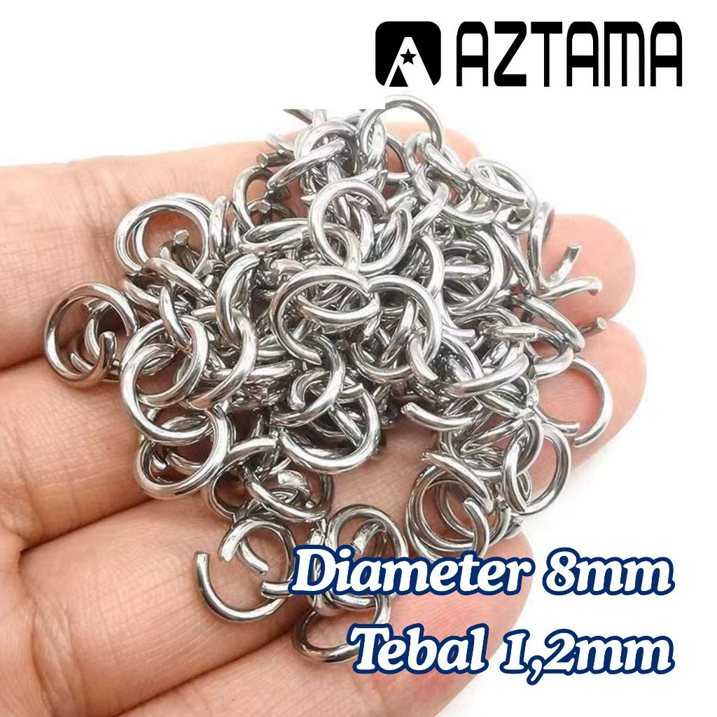 Jual Jump Ring Ganci A53 (50 Gram) 8mm 1,2mm Model Open Terbuka Silver ...