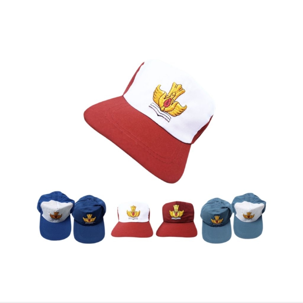 Jual Seragam Sekolah Topi SD SMP SMA PRAMUKA Warna Merah Putih Biru ...