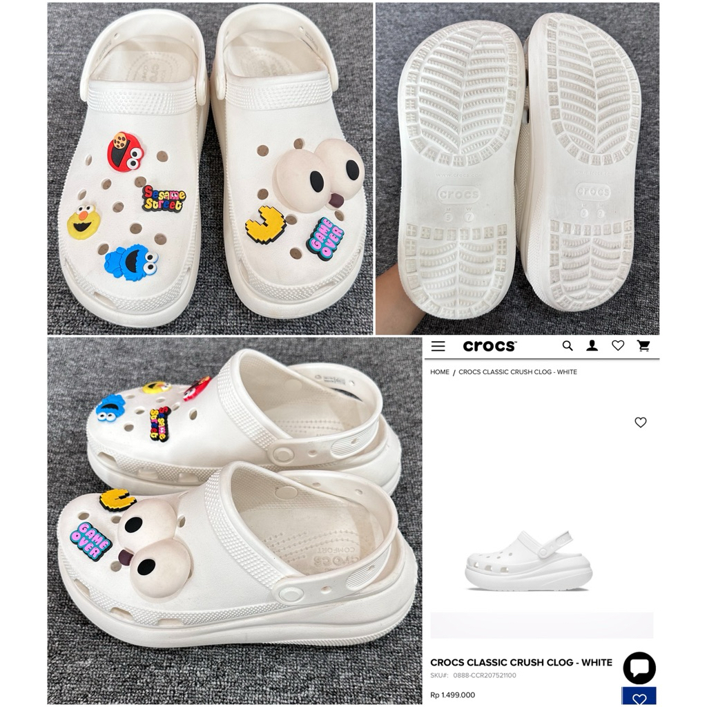 Jual Original Crocs classic crush clog white | Shopee Indonesia